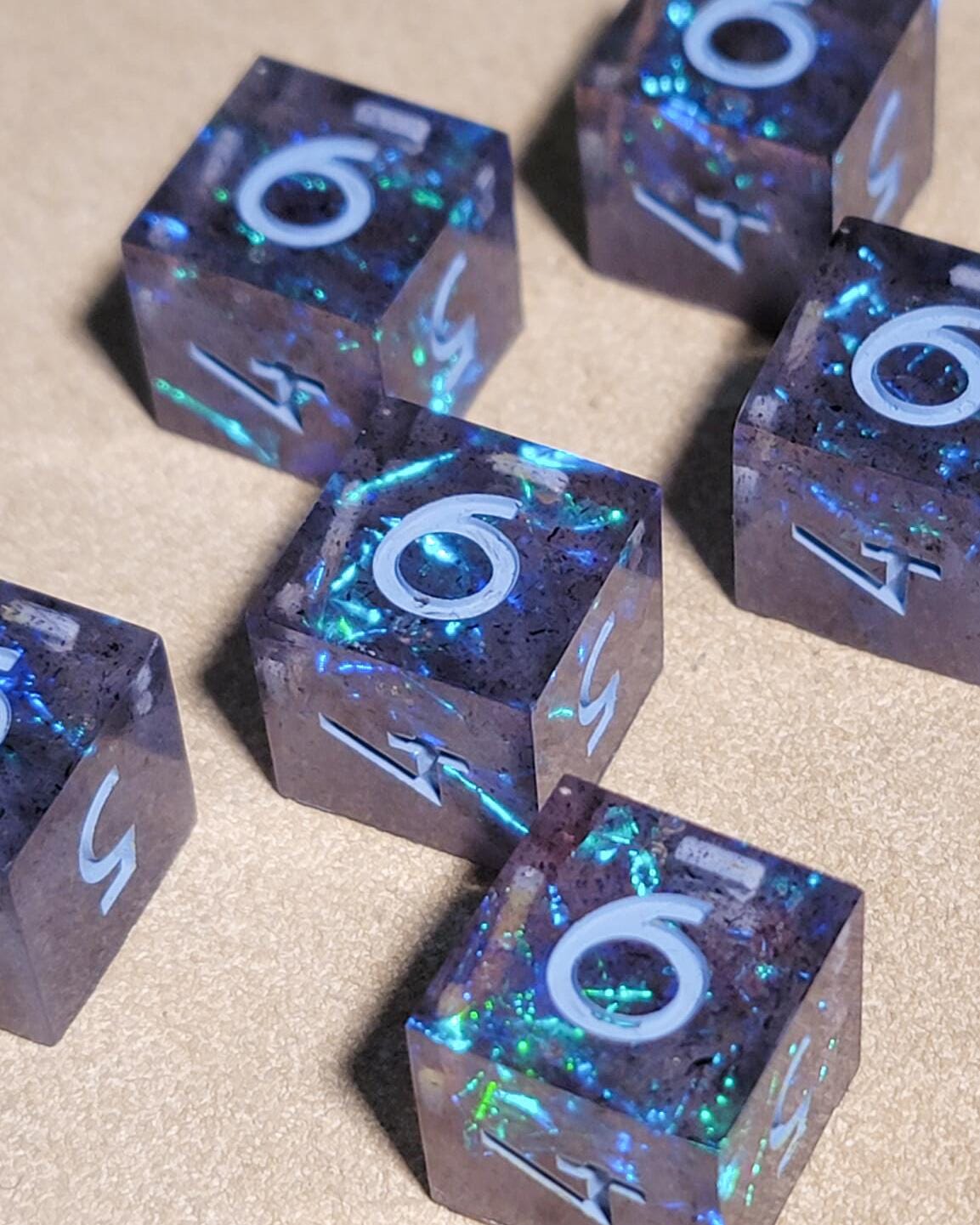 Storm Light 6 D6 Piece Handmade D&D Dice| Hand Crafted Dungeons and ...
