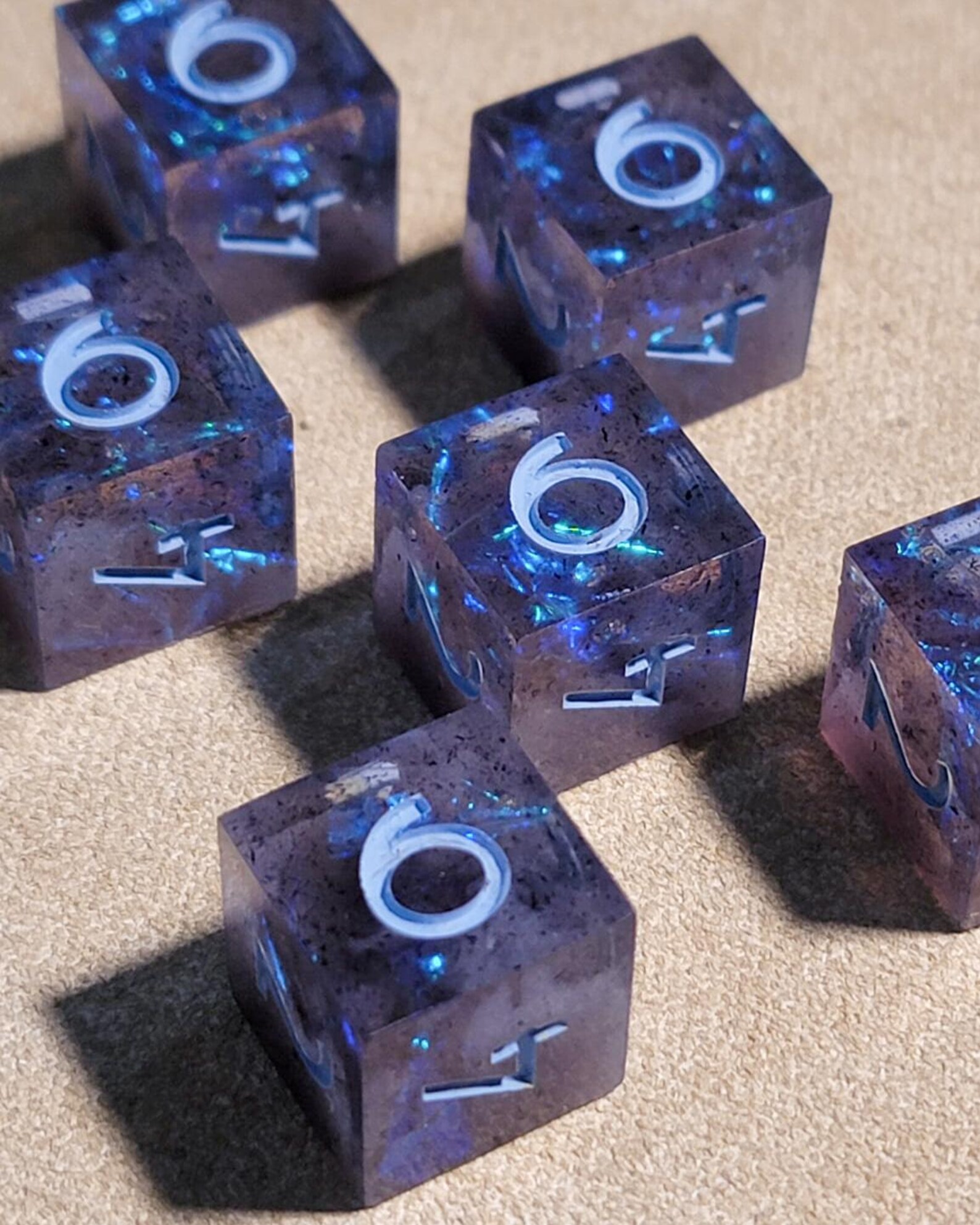 Storm Light 6 D6 Piece Handmade D&D Dice| Hand Crafted Dungeons and ...