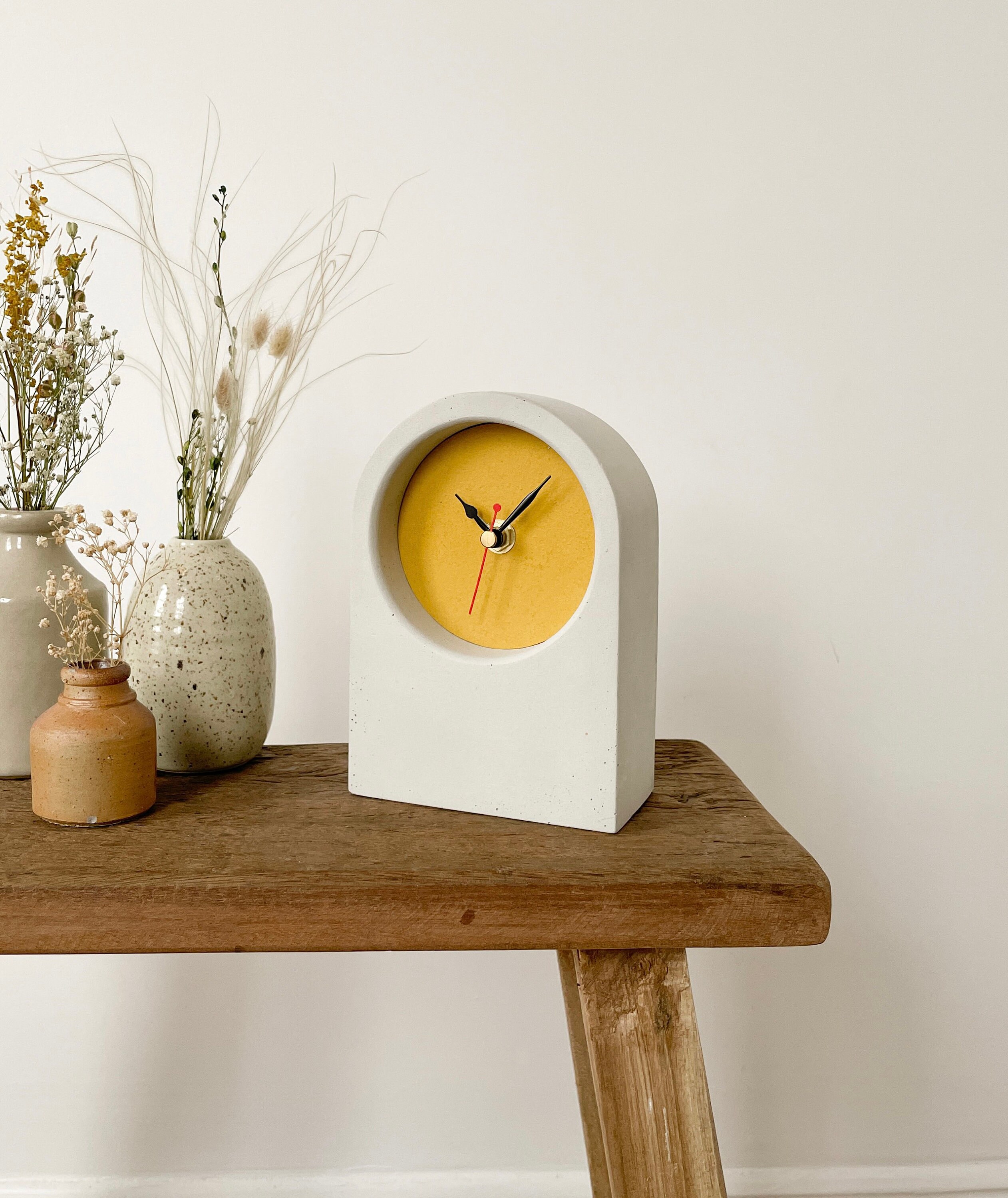 Handmade Mantle Clocks - Concrete Grey - Etsy UK