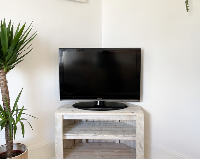 Handmade Rustic Corner Table/tv Stand With Shelf. Reclaimed and ...