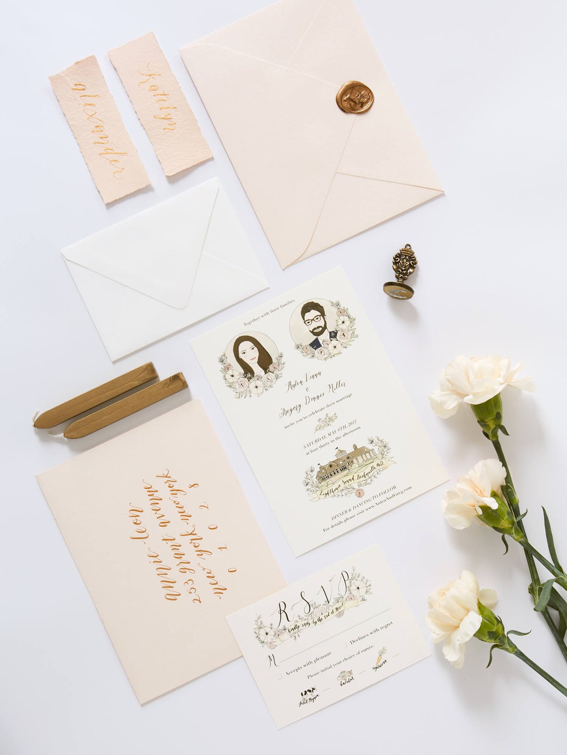 Illustrated Invitation Suite Samples Assorted Design Samples | Etsy