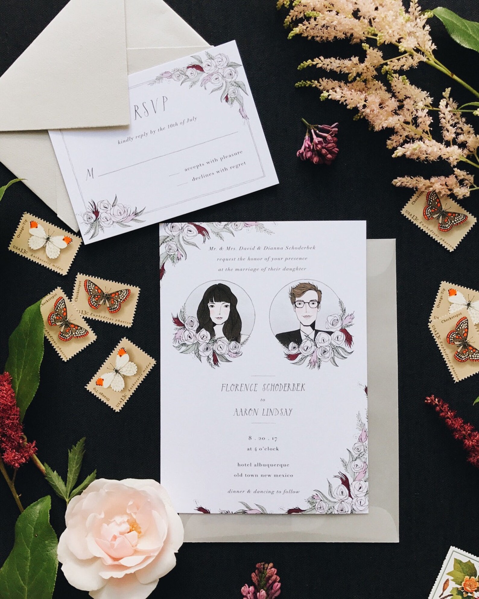 Illustrated Invitation Suite Samples Assorted Design Samples - Etsy UK