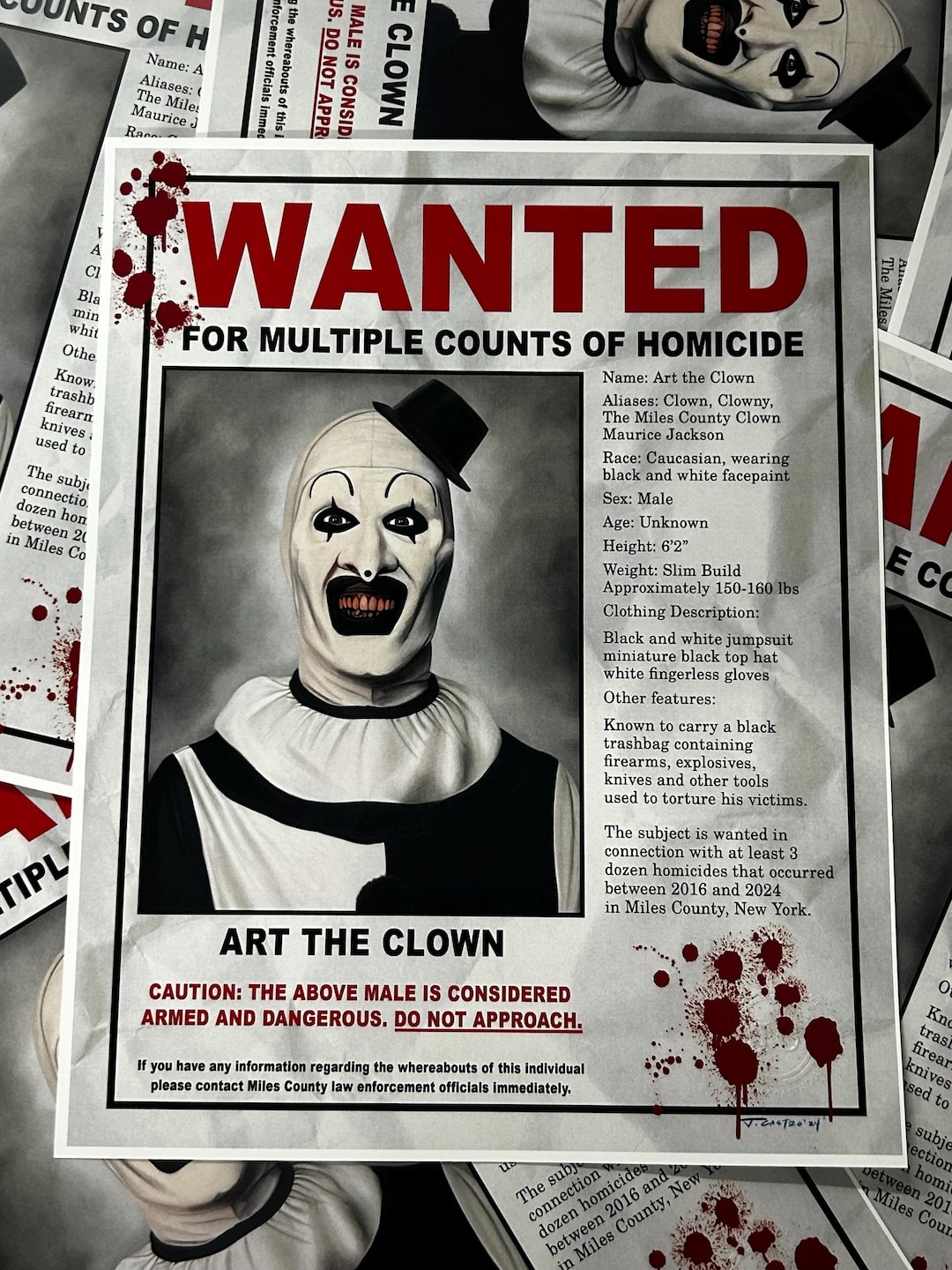 Art the Clown Terrifier Wanted Poster 11x14 Print - Etsy