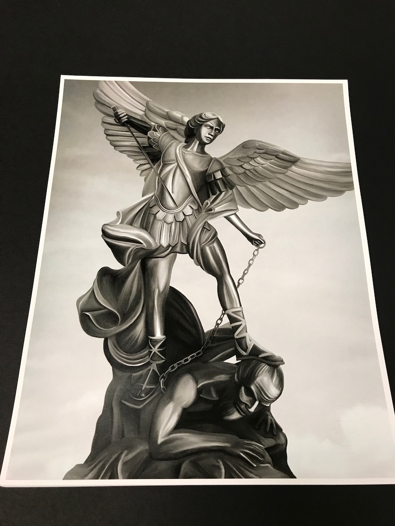 Saint Michael the Archangel (black and White Variant) 11"x14" Print - Etsy