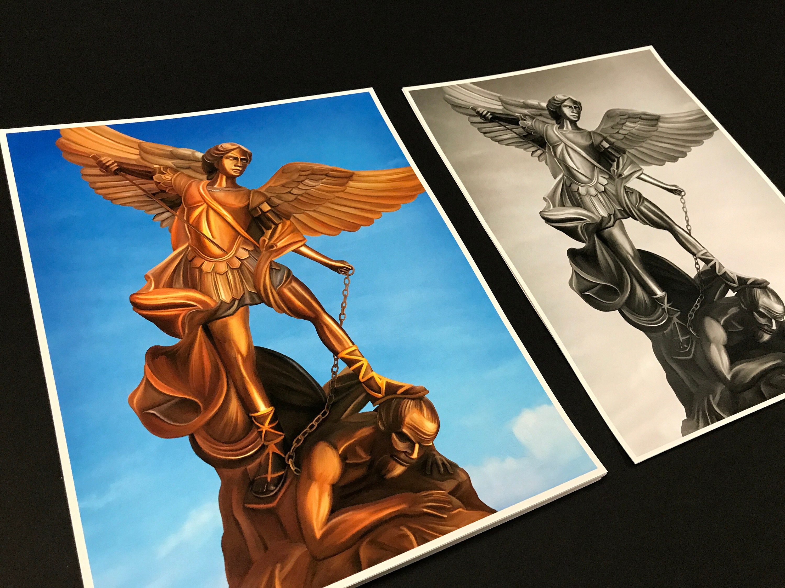 Saint Michael the Archangel (black and White Variant) 11"x14" Print - Etsy