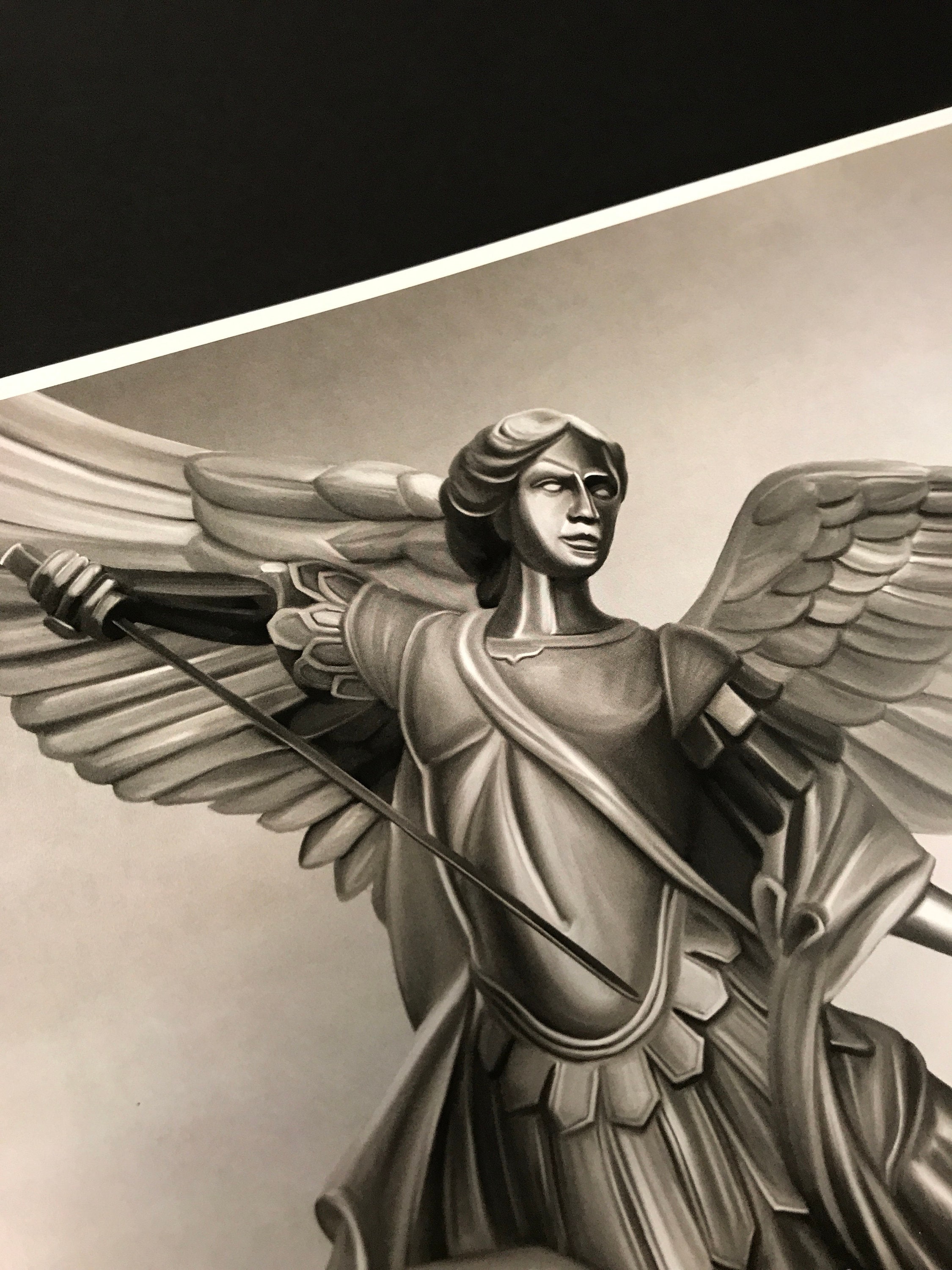 Saint Michael the Archangel (black and White Variant) 11"x14" Print - Etsy