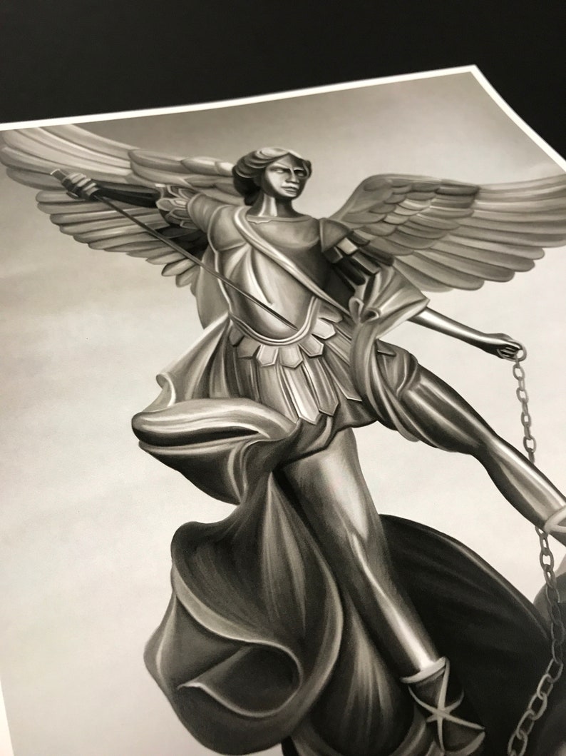 Saint Michael the Archangel (black and White Variant) 11"x14" Print - Etsy
