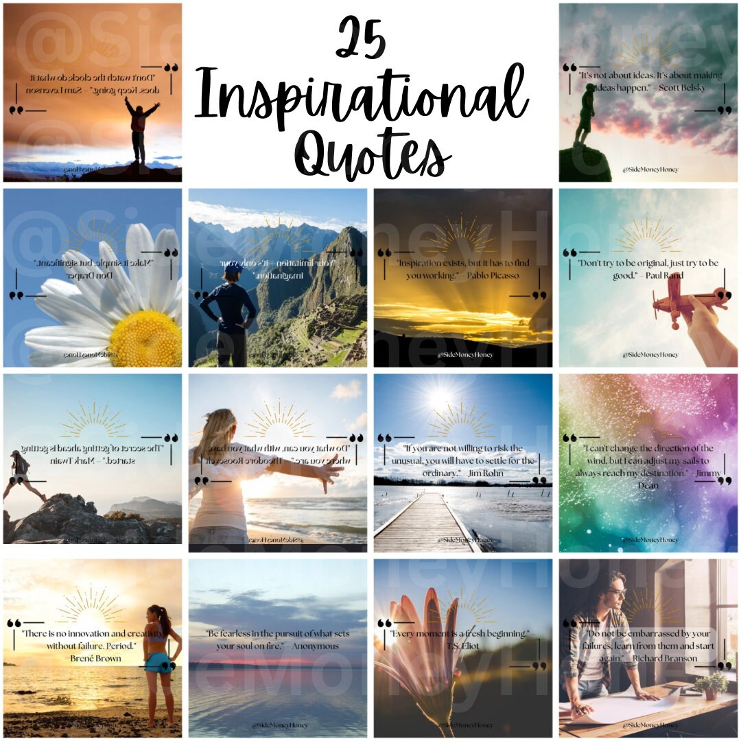 Reuse Template | 25 Inspirational Quotes Collection for Content ...
