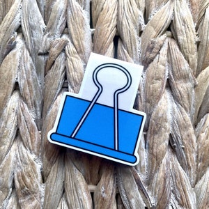 Blue Binder Clip Stationary | Magnetic Bookmark | Page Marker | Planner ...