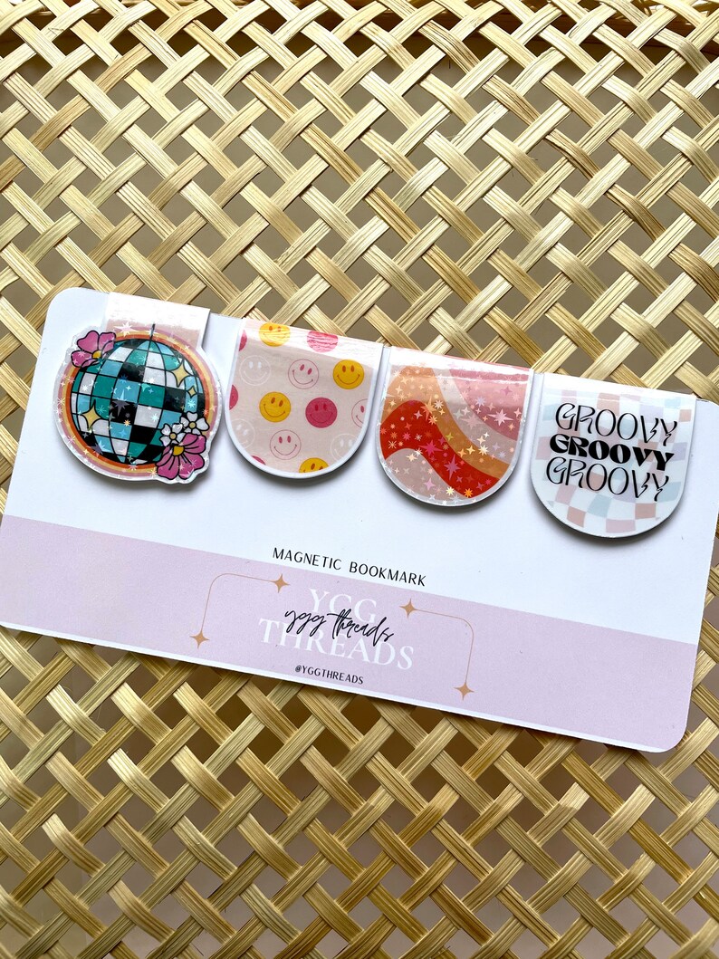Groovy Disco Ball | Magnetic Bookmark Set | Page Marker | Planner ...
