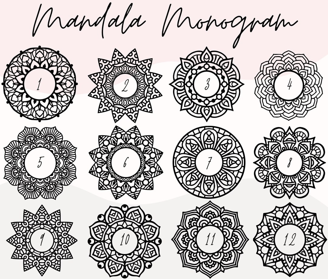 Mandala Monogram Vinyl Decal Car Decal Tumbler YETI Decal - Etsy