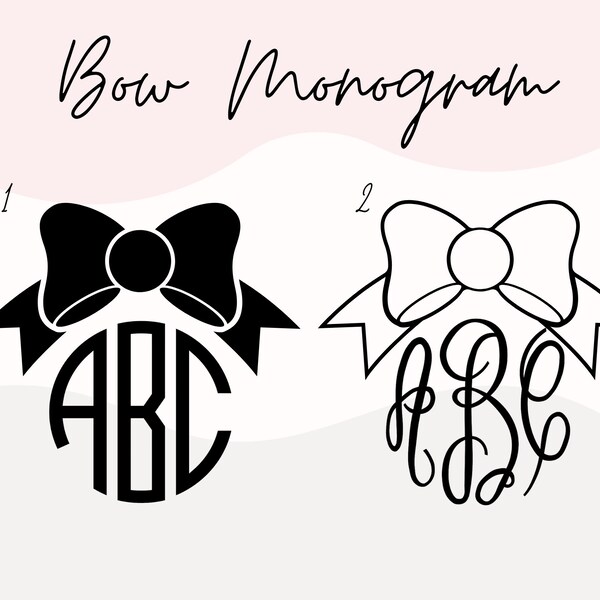 Bow Monogram Vinyl - Etsy