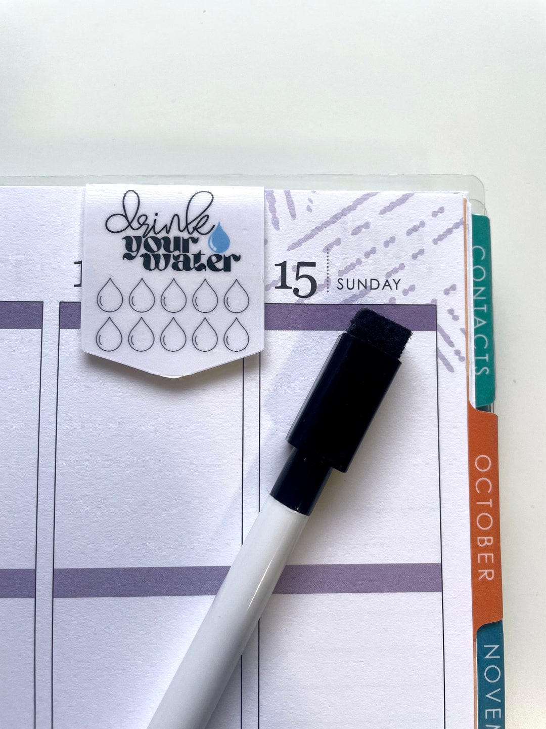Drink Your Water Habit Hydration Tracker | Magnetic Bookmark | Page ...