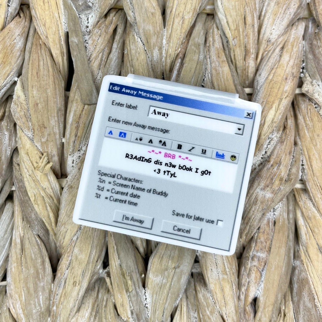 AIM Away Message Retro 90s Computer| Magnetic Bookmark | Page Marker ...