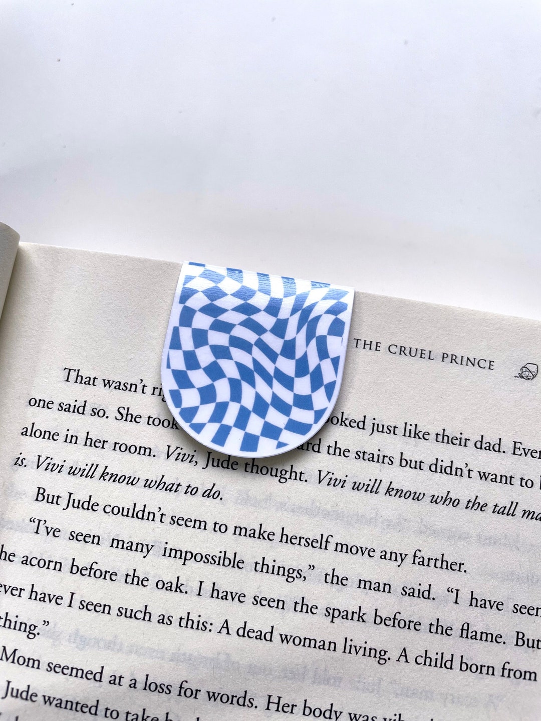 Blue Wavy Checkered Groovy Pattern | Magnetic Bookmark | Page Marker ...
