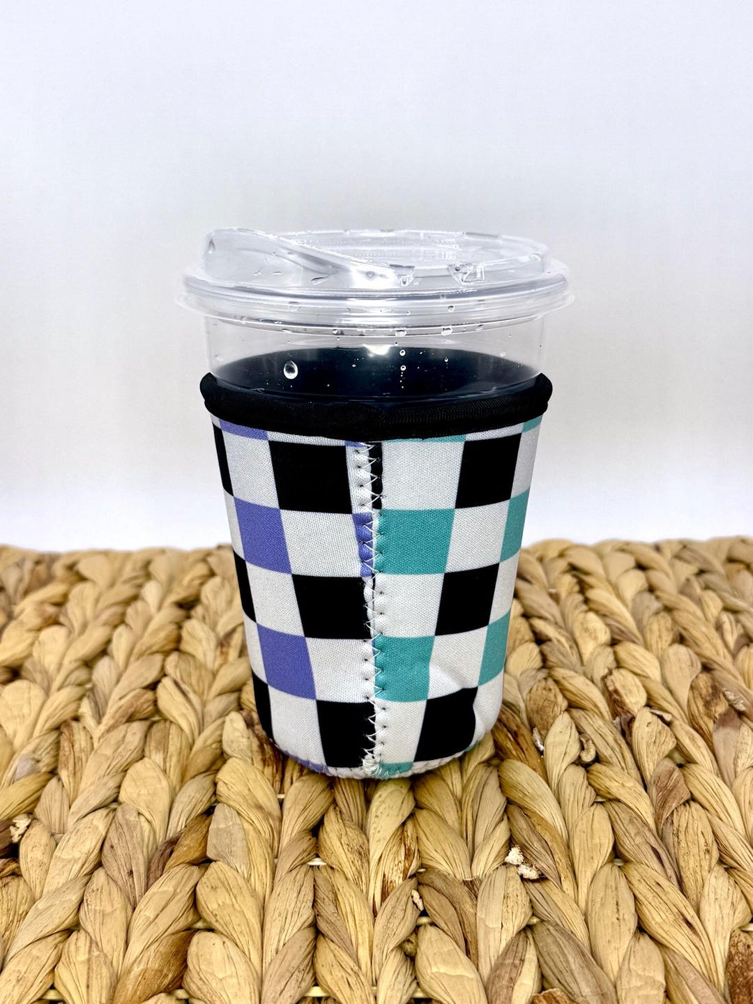 Punk Checker Iced or Hot Beverage Coffee Drink Sleeve - Small 16-18oz ...