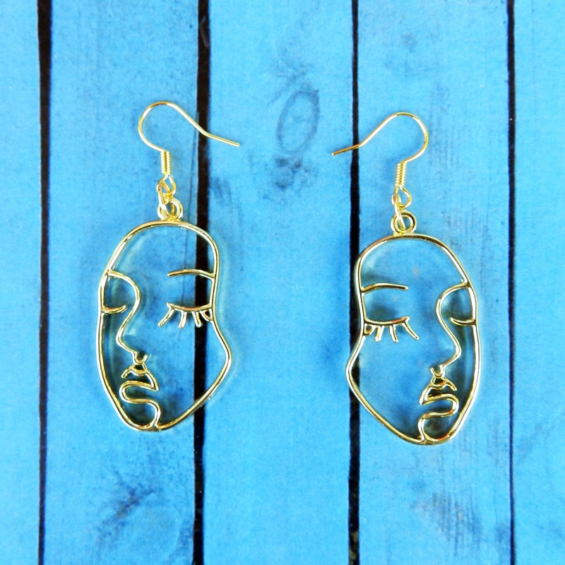 Wire Face Earrings - Etsy