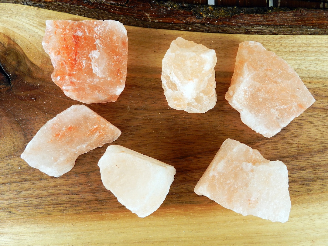 Set of 6 Raw Himalayan Rock Salt Chunks, Large Himalayan Salt Chunk ...