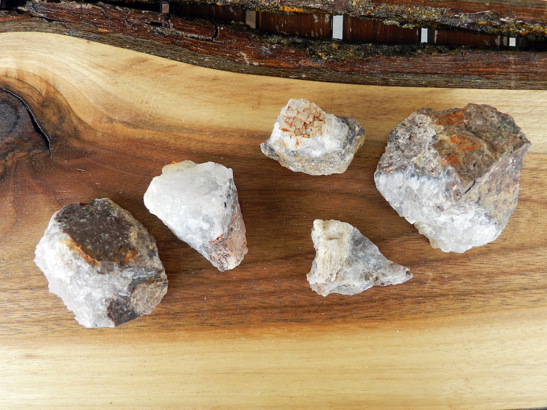 Set of 5 Raw Broken Mexican Geodes With Zacatecas Crystal Chips, Broken ...