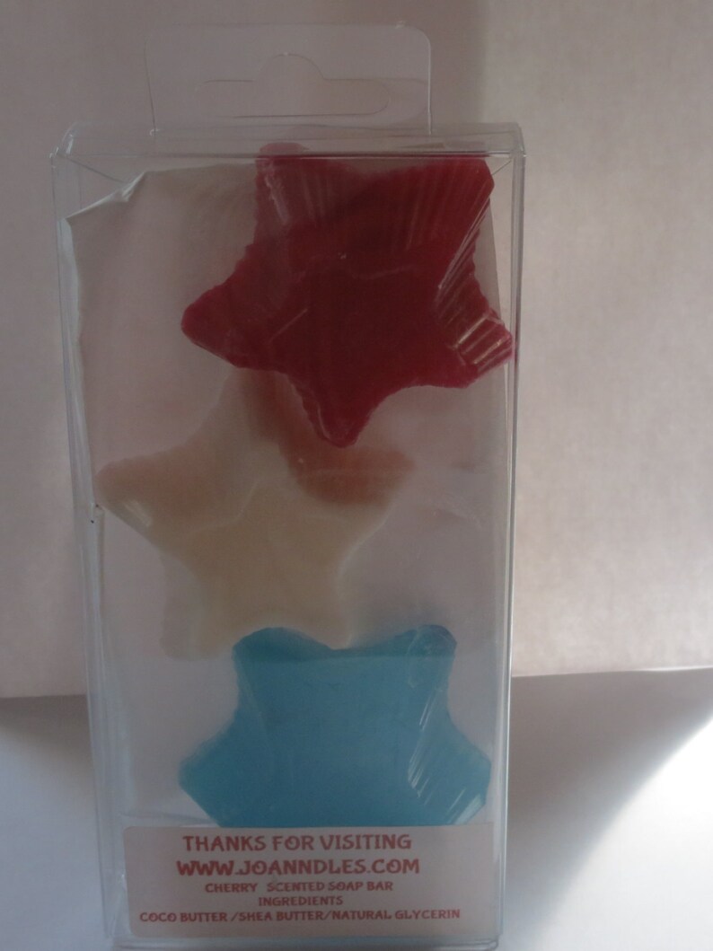Star Shaped Soap 3 Bars Red White and Blue 4th of July Soap Set in ...