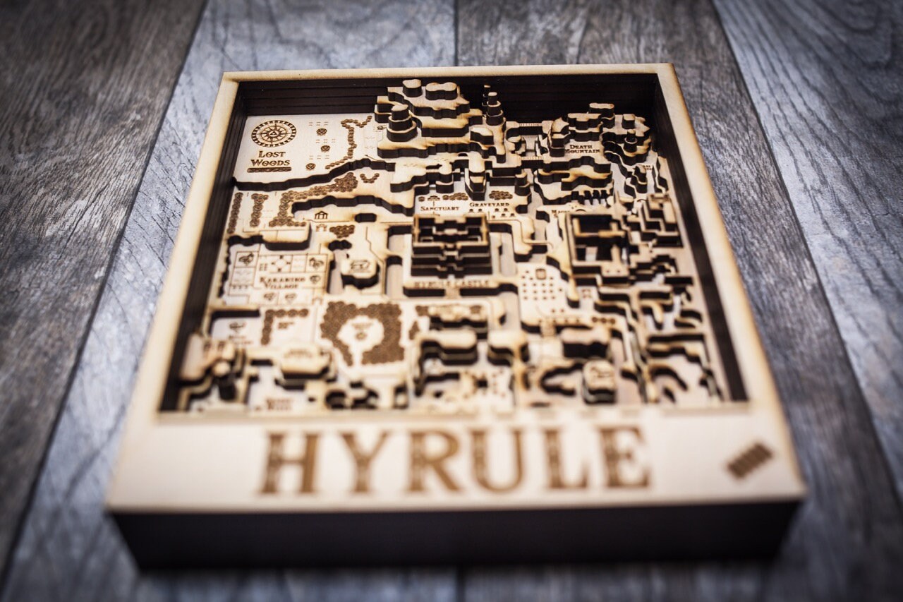 Zelda - Hyrule Wood Map - Etsy