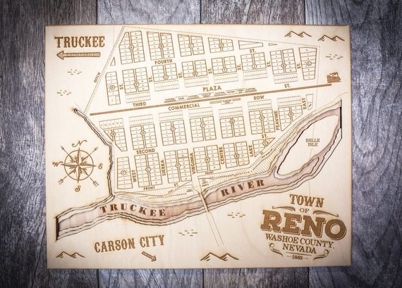 Vintage Reno Map | Etsy