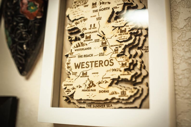 Game of Thrones Framed Map 5x7 - Etsy