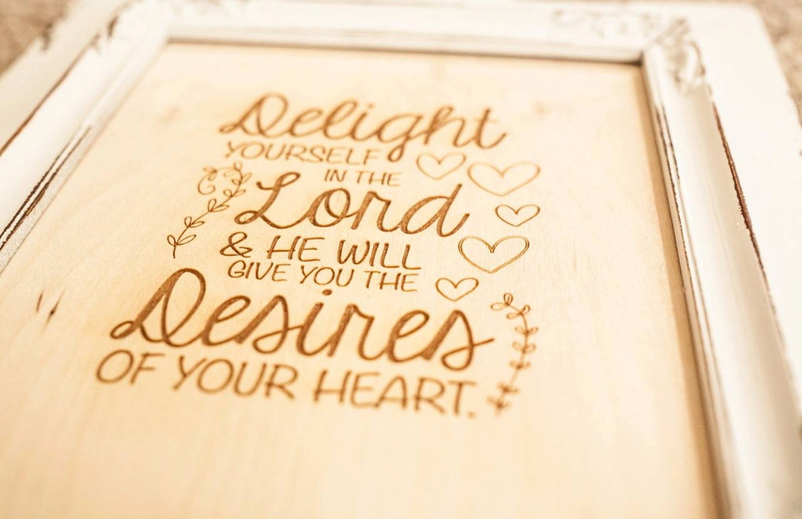 Wooden Engraved Bible Verse Psalm 37:4 Delight Yourself in - Etsy