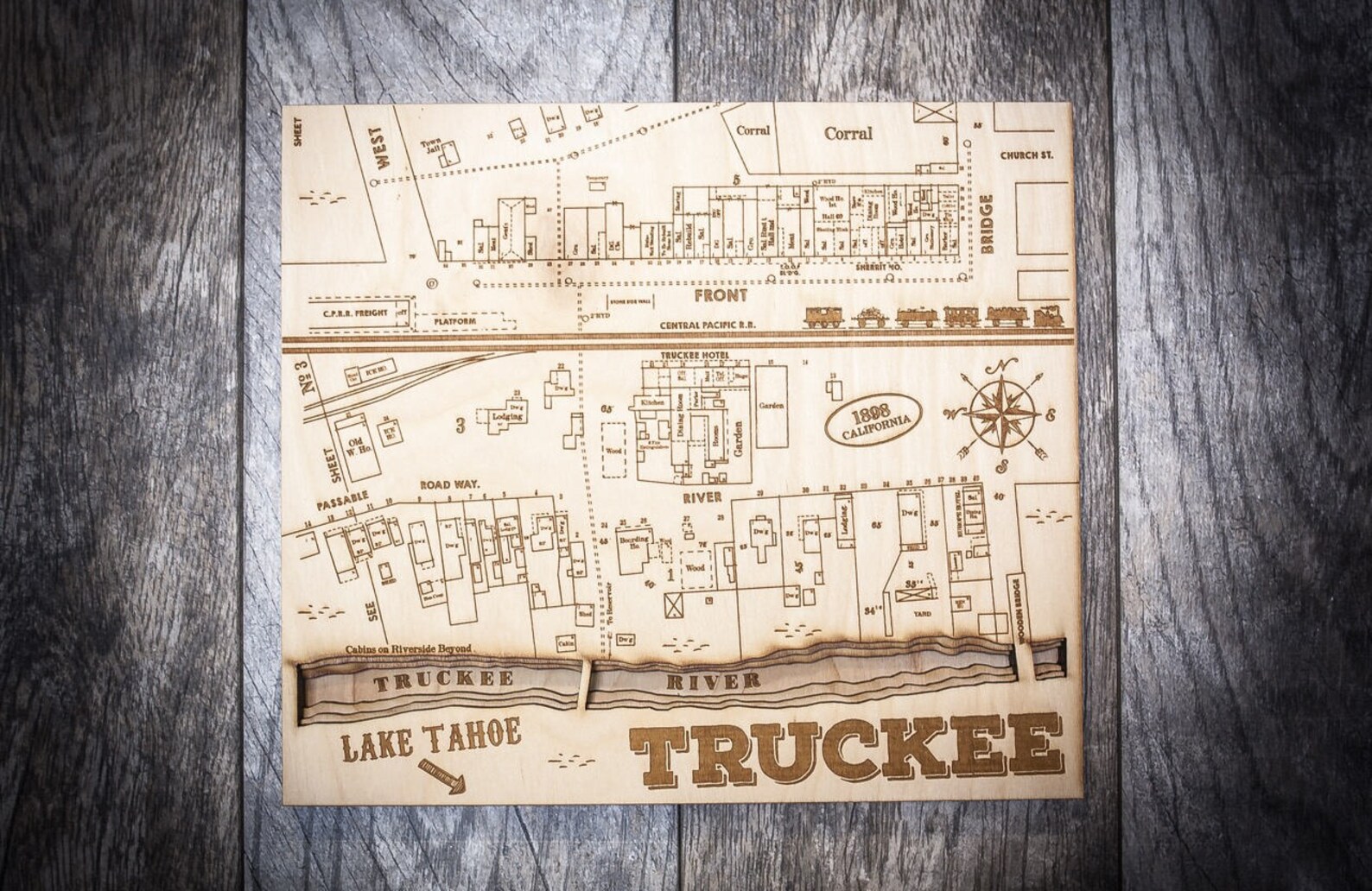 Vintage Truckee CA Map | Etsy