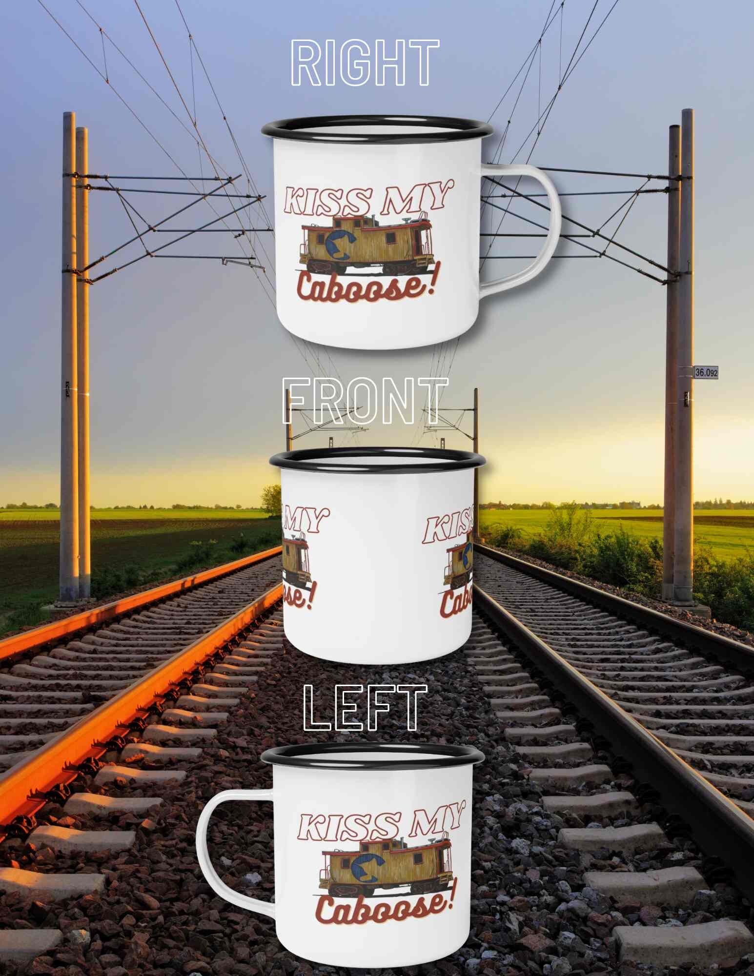 Caboose Enamel Coffee Mug, Railroad Cup, Retro Train Tea, Railway Gift ...