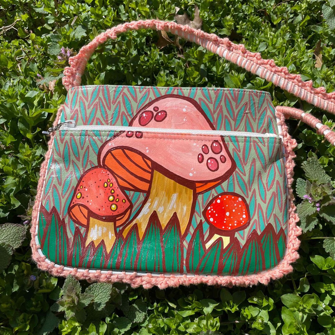 Mushroom Bag Crochet Magic Mushroom Purse Sustainable Hand - Etsy