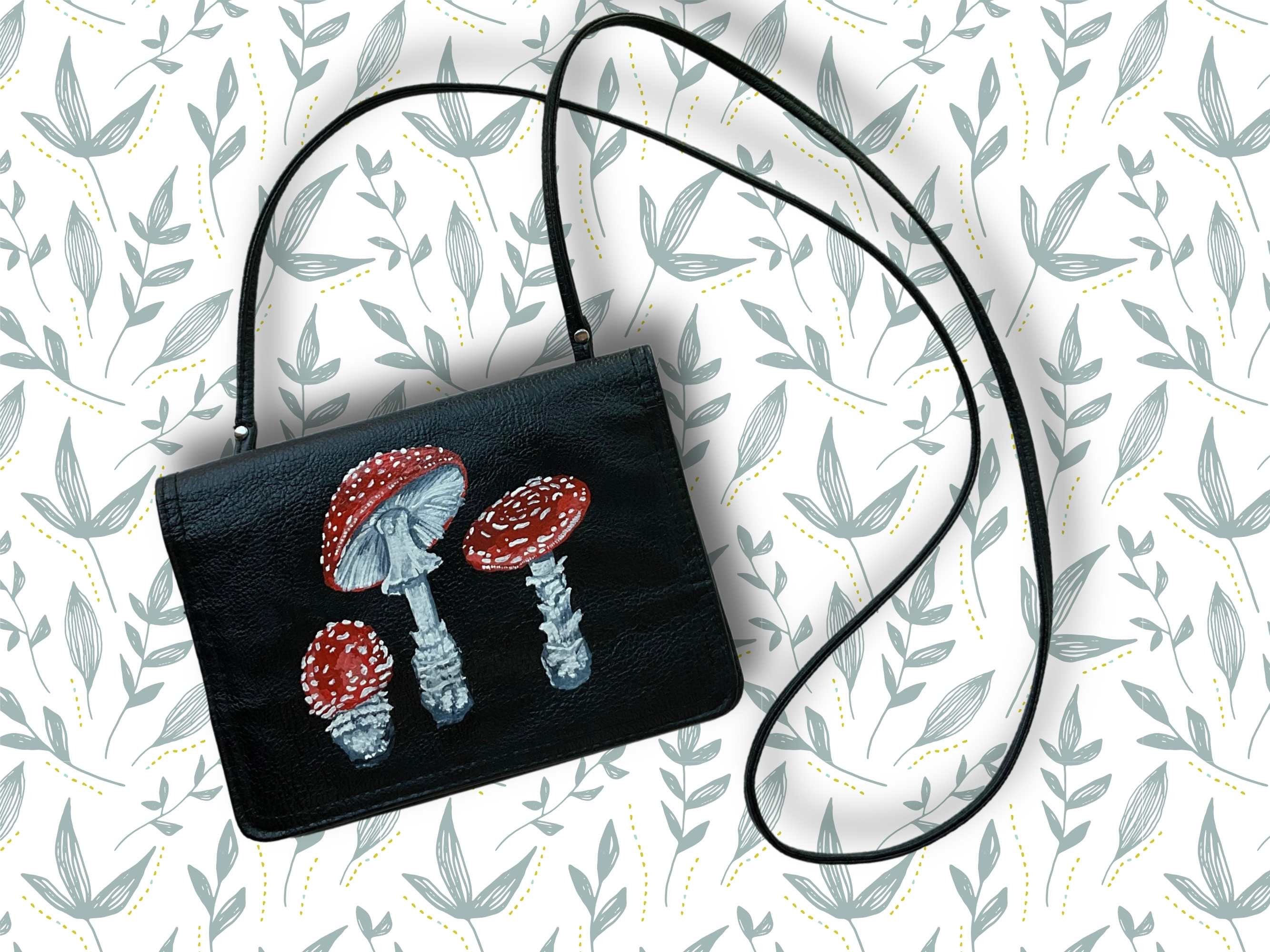 Amanita Mushroom Bag Magic Mushroom Purse Sustainable Hand Painted Faux ...