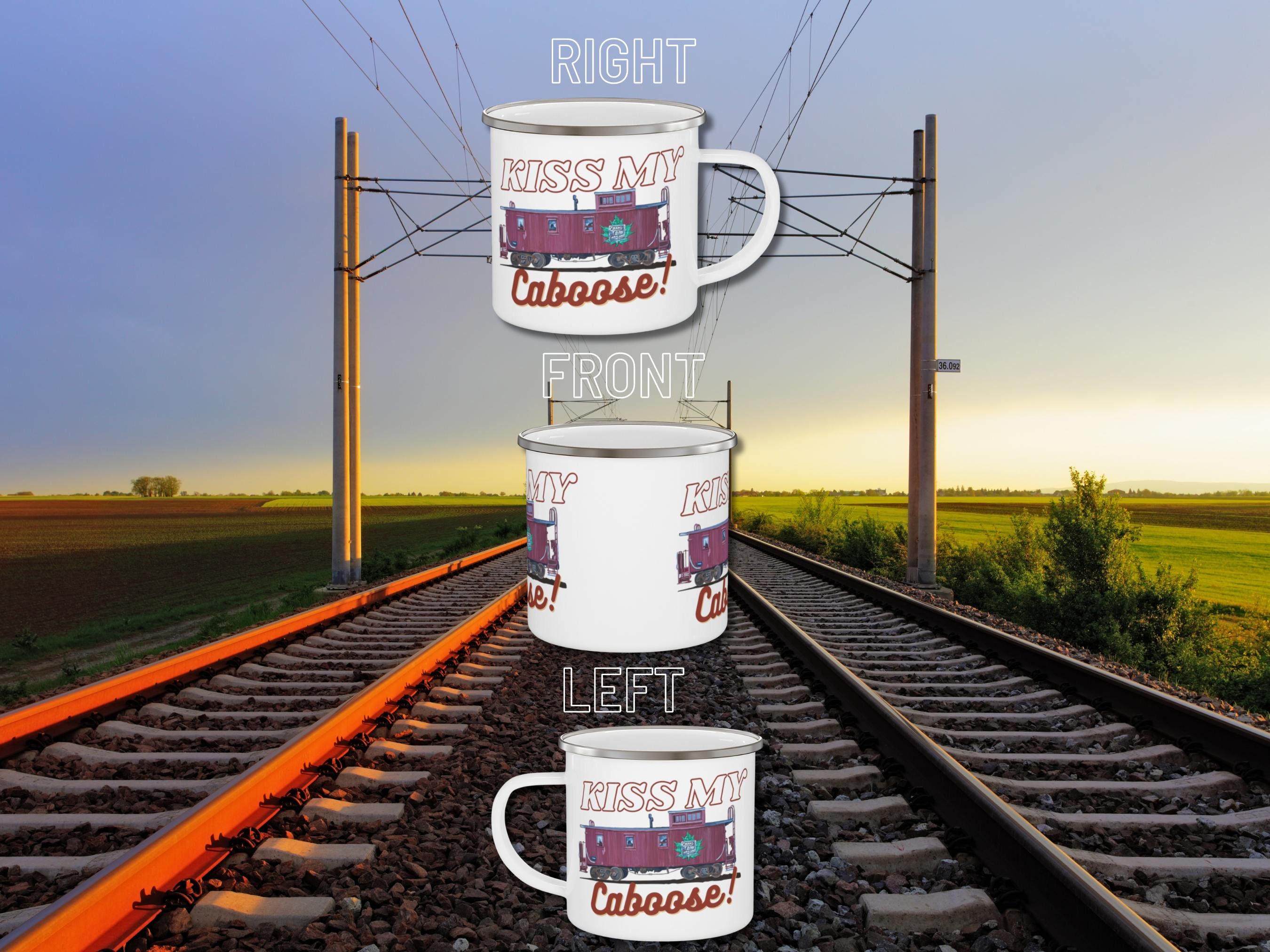 Caboose Enamel Camp Coffee Mug Railroad Cup Retro Train Tea - Etsy