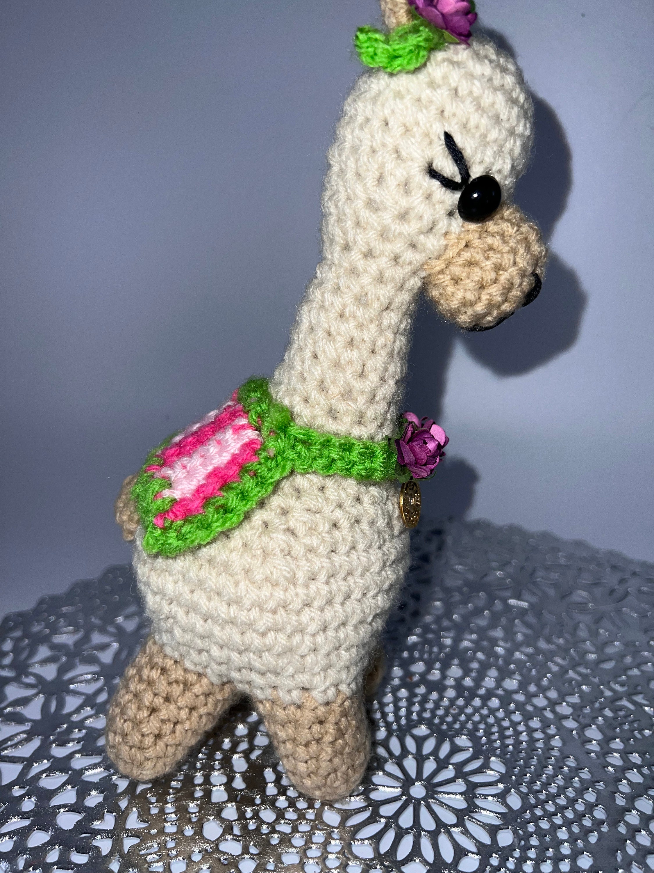Crochet Llamas Detachable Accessories Male & Female Flowers Tassels ...