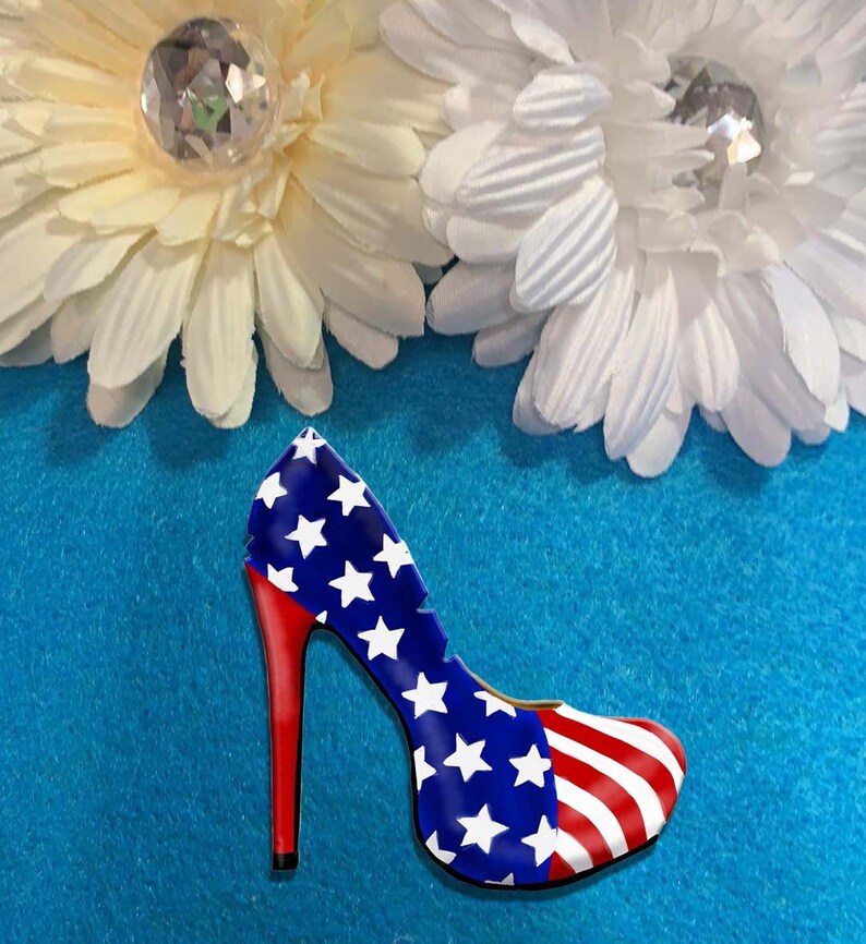 American Flag Stiletto High Heel Shoe Ephemera 3D - Etsy