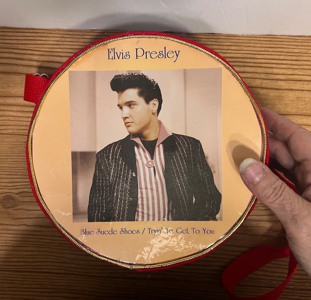 READY TO SHIP Elvis Blue Suede Shoes 45 Vinyl Record Purse Faux Leather ...