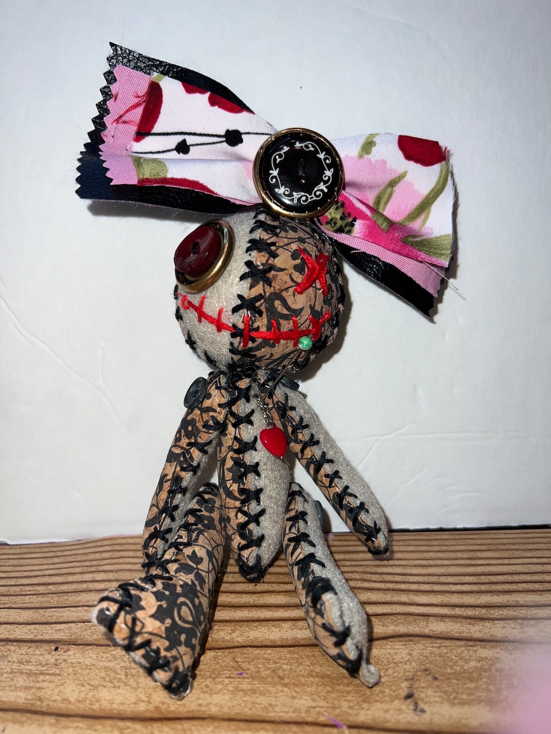 Voodoo Doll Tattoos Material Bow Handmade Felt Wiccan Witchcraft Spells ...