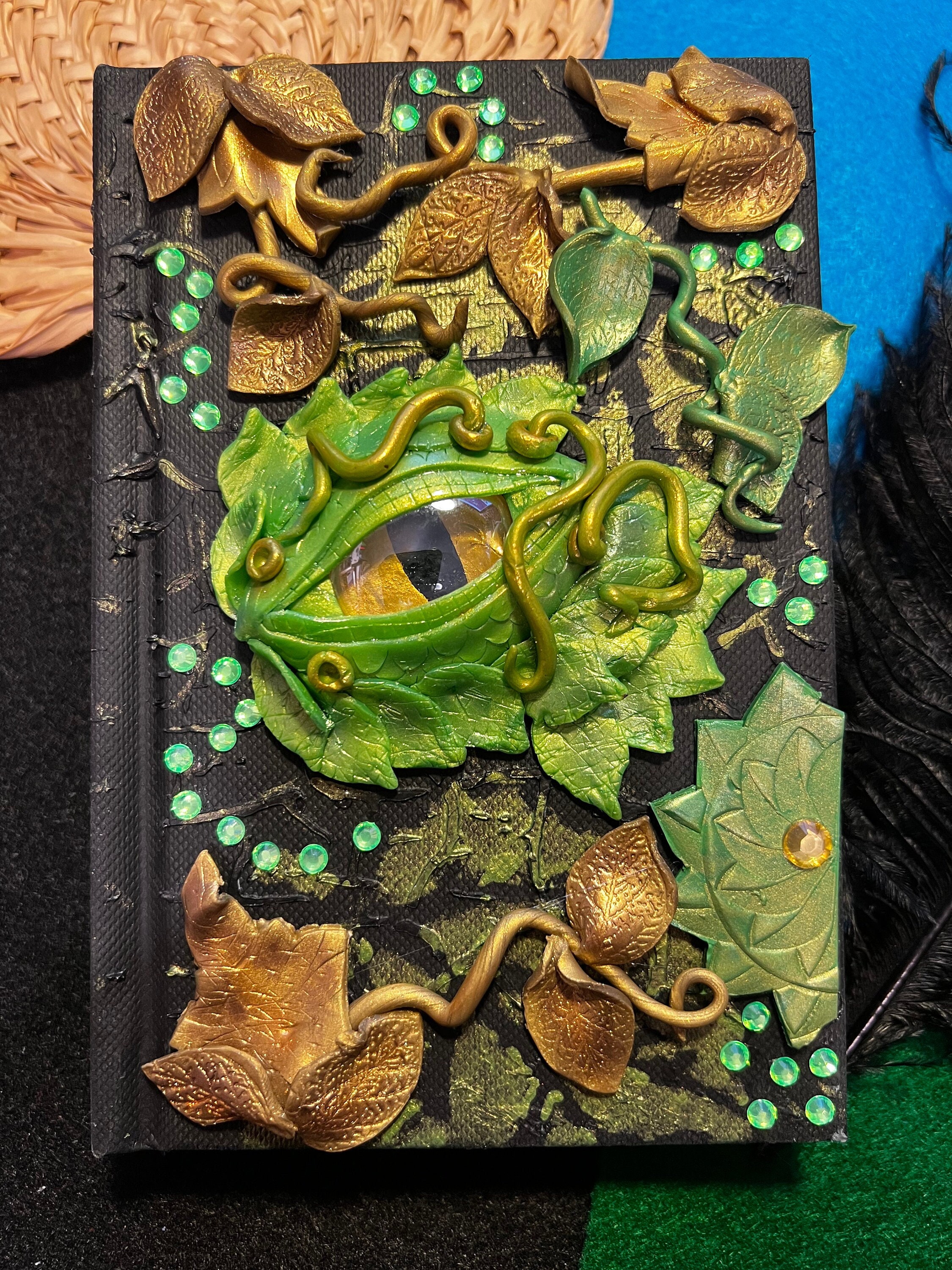 Dragon Eye Journal Clay Sculpted Handmade Blank Lined Fantasy - Etsy