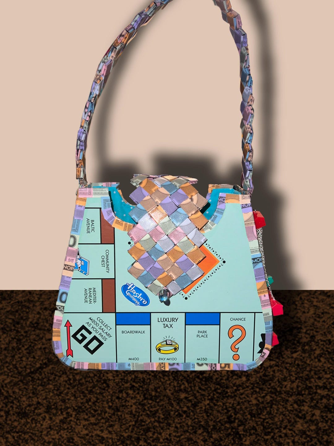 READY TO SHIP Monopoly Handbag Original Board/pieces Handmade Purse ...