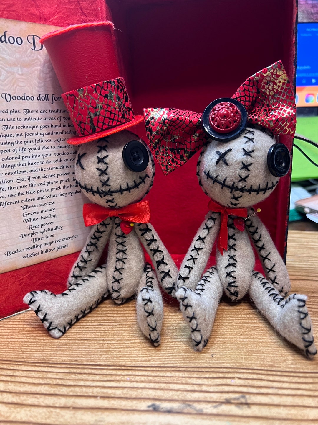 Voodoo Love Dolls Pose-able Handmade Embellished Box Darlingartbyvaleri ...