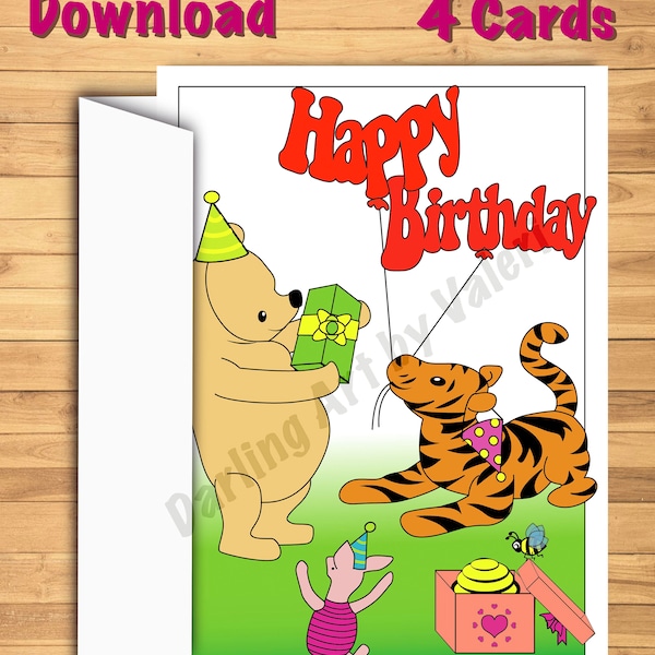 Tigger Happy Birthday Card - Etsy