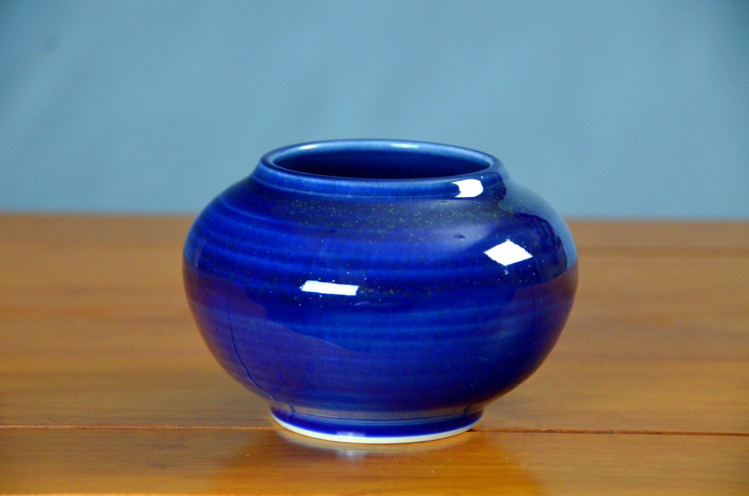 Blue Ceramic Vase, Hand Thrown Porcelain Pottery, Succulent Planter ...