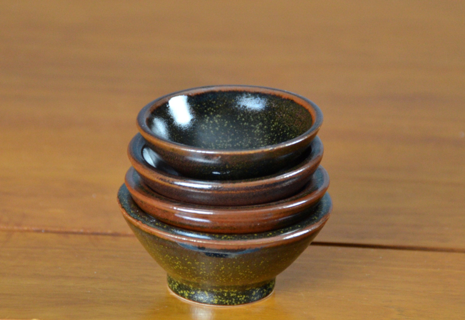 Brown & Black Dipping Set, Hand Thrown Porcelain Pottery, Handmade ...