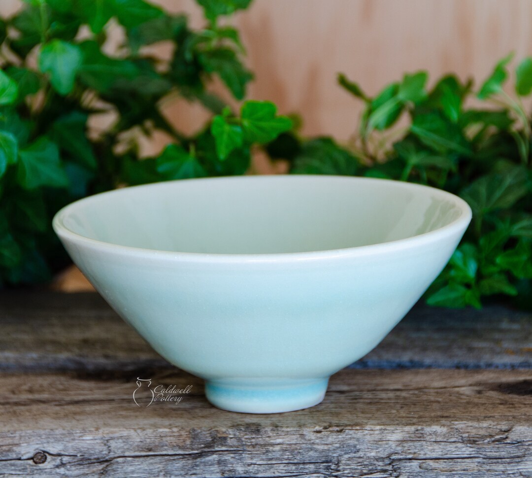 Light Blue Ceramic Bowl, Hand Thrown Porcelain Pottery, Cereal, Soup ...