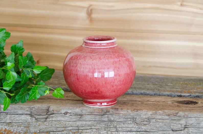 Red Ceramic Vase Hand Thrown Porcelain, Handmade Caldwell Pottery - Etsy