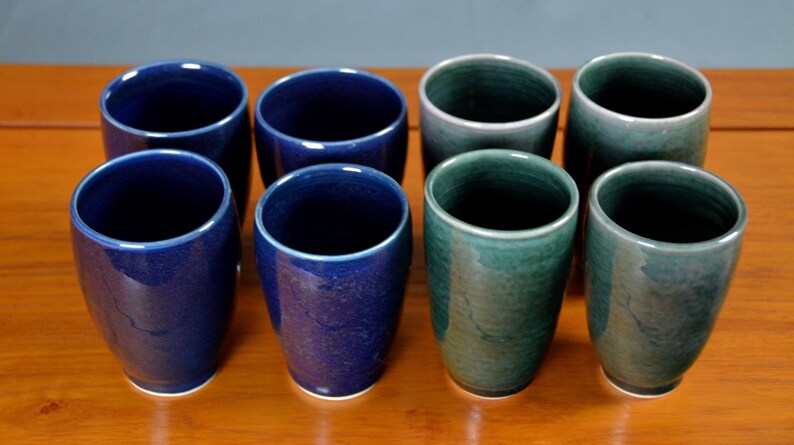 Ceramic Cup, Hand Thrown Porcelain Pottery, Handleless, Tumbler, Mugs ...