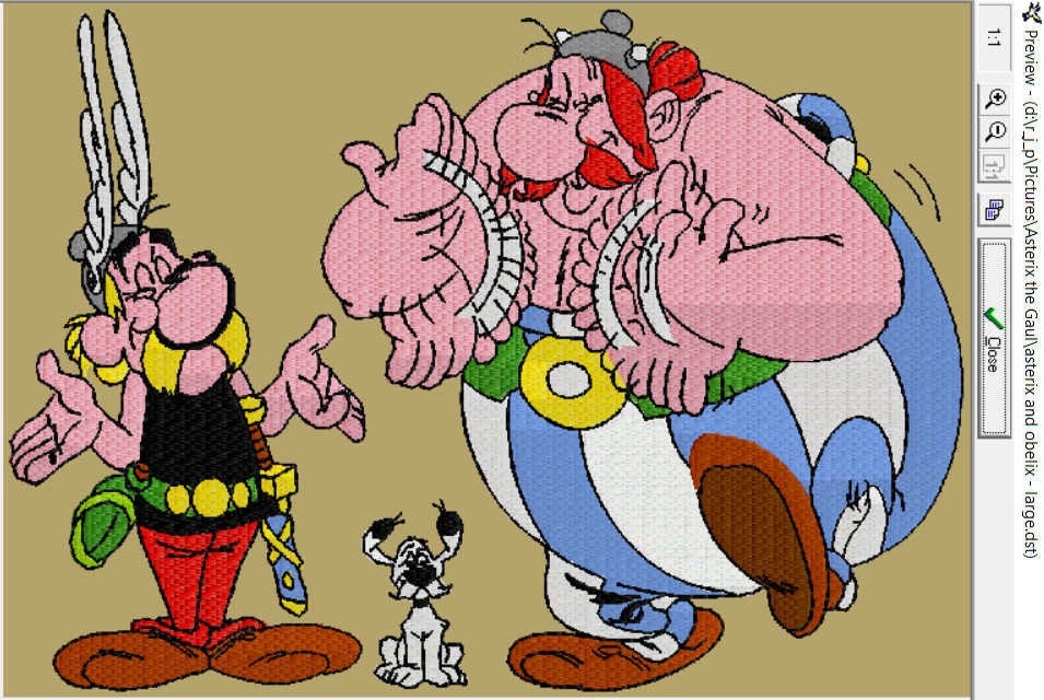 Asterix and Obelix Embroidery File (.hus .pes .jef .phc .dst) - Etsy