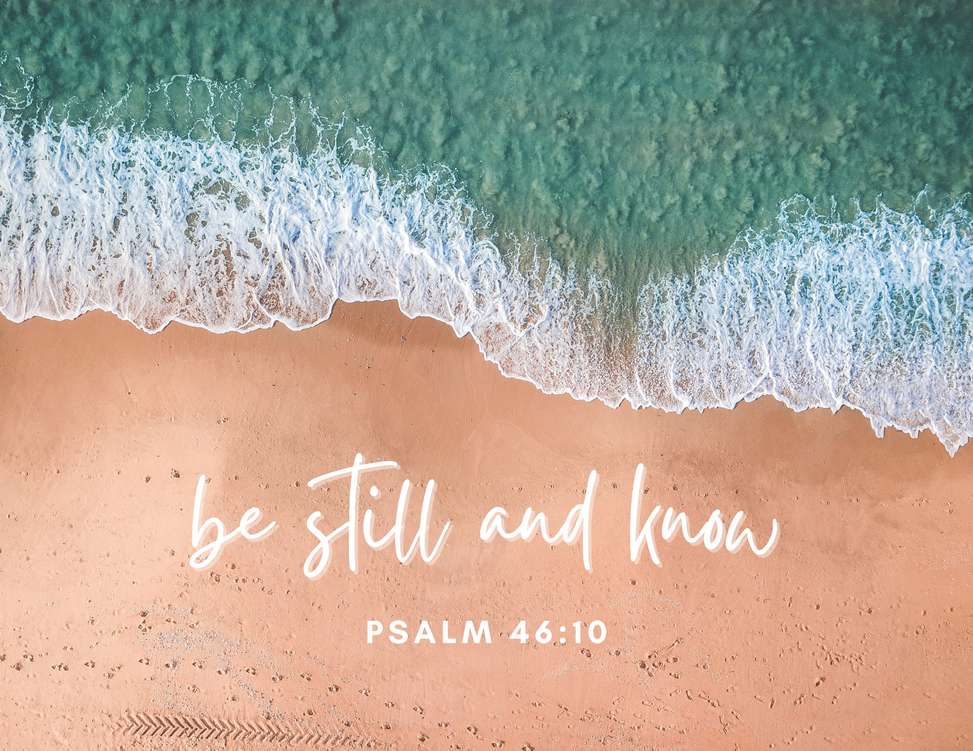 Bible Verse Be Still and Know Ocean Wall Art - Digital Printable - 11x8 ...