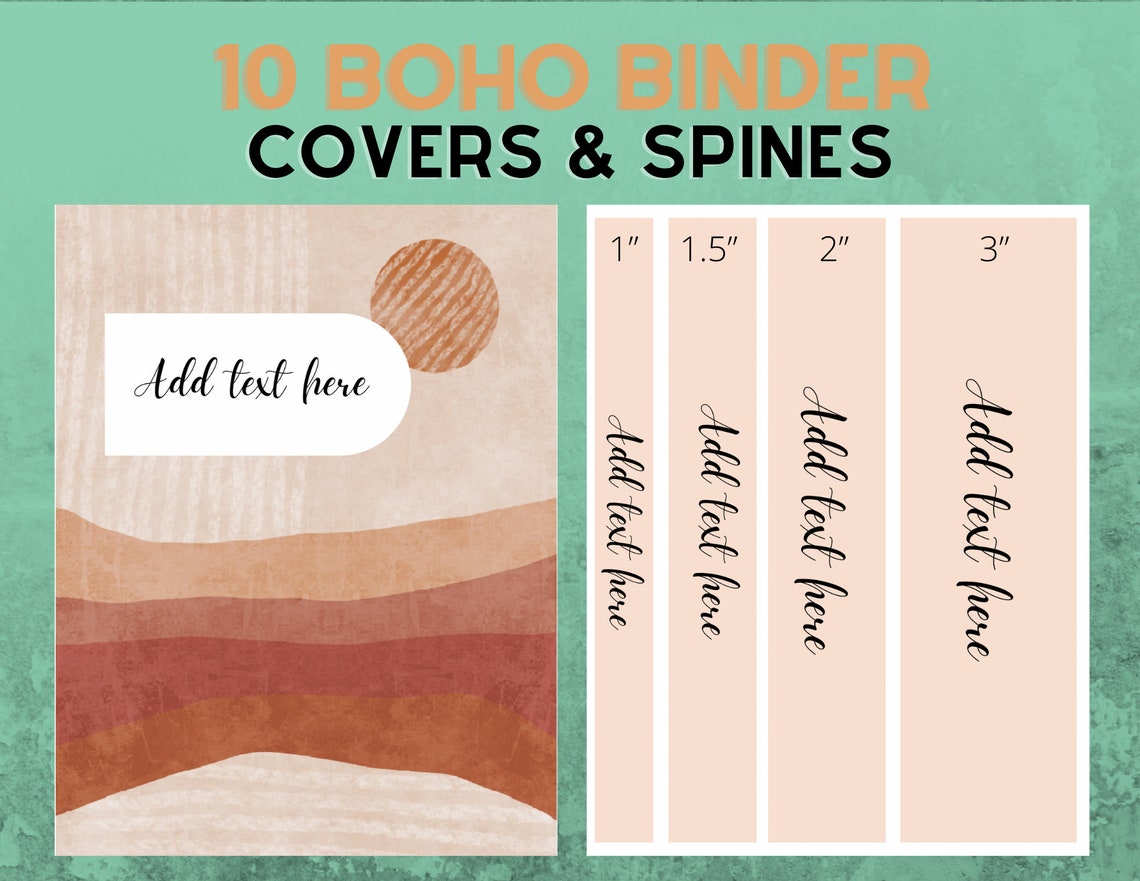 Boho Binder Covers and Spines Canva Templates Editable - Etsy