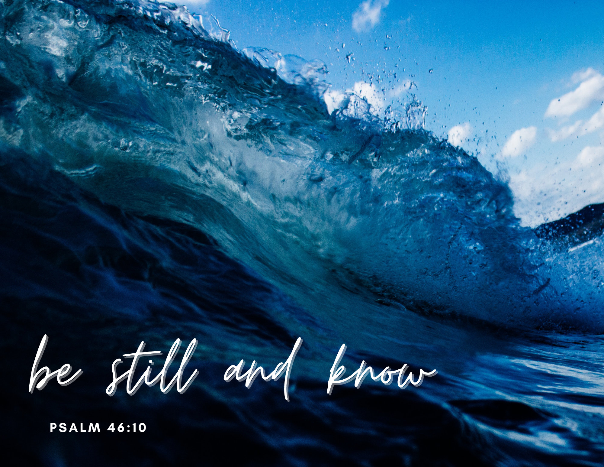 Bible Verse Be Still and Know Ocean Wall Art Digital Printable 11x8.5 ...
